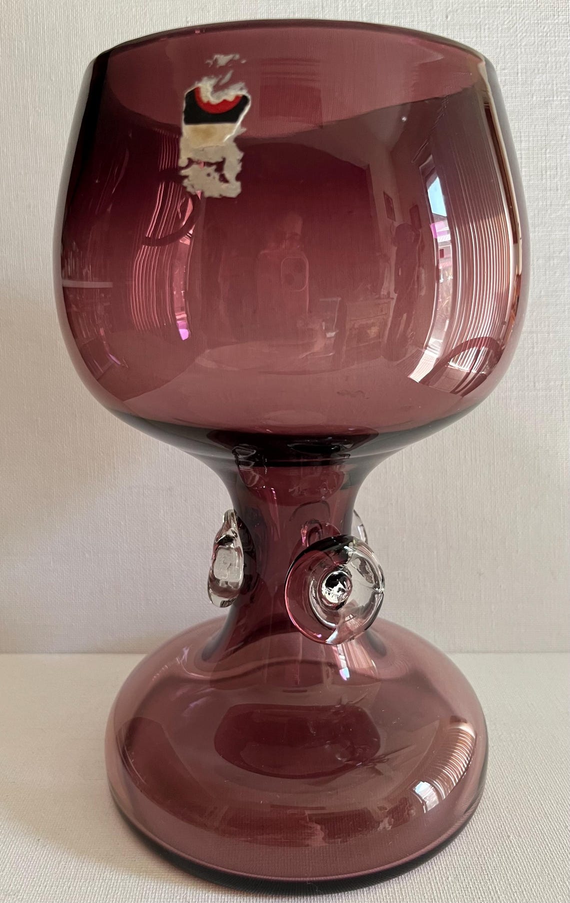 Vintage Blenko Glass Vase Amethyst Purple Hand Blown Studio Art Design ...