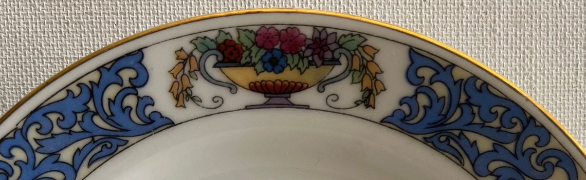 Vintage Royal Bayreuth Bavaria Plate Bread Plates 6pc Blue Urn - Etsy