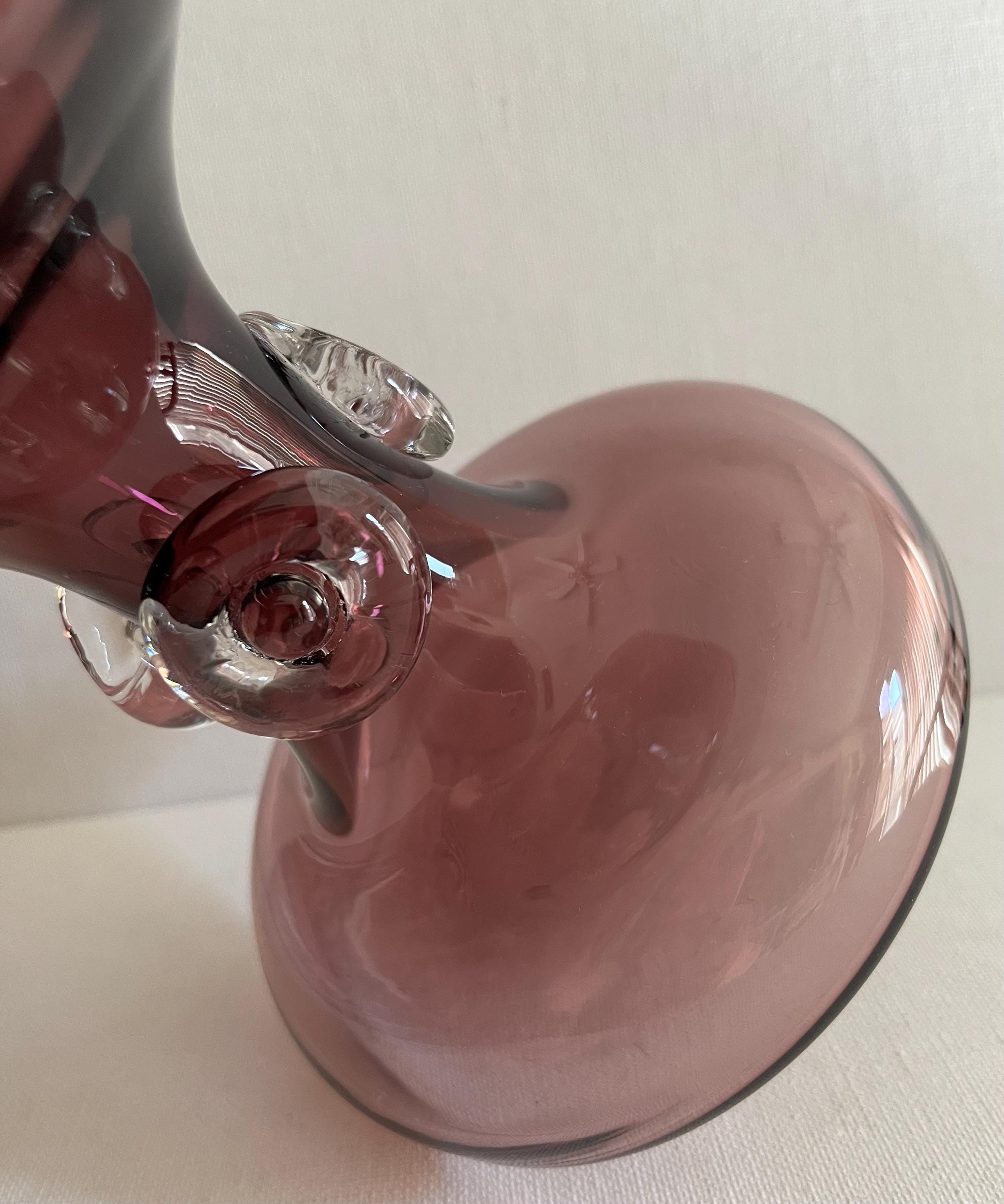 Vintage Blenko Glass Vase Amethyst Purple Hand Blown Studio Art Design ...