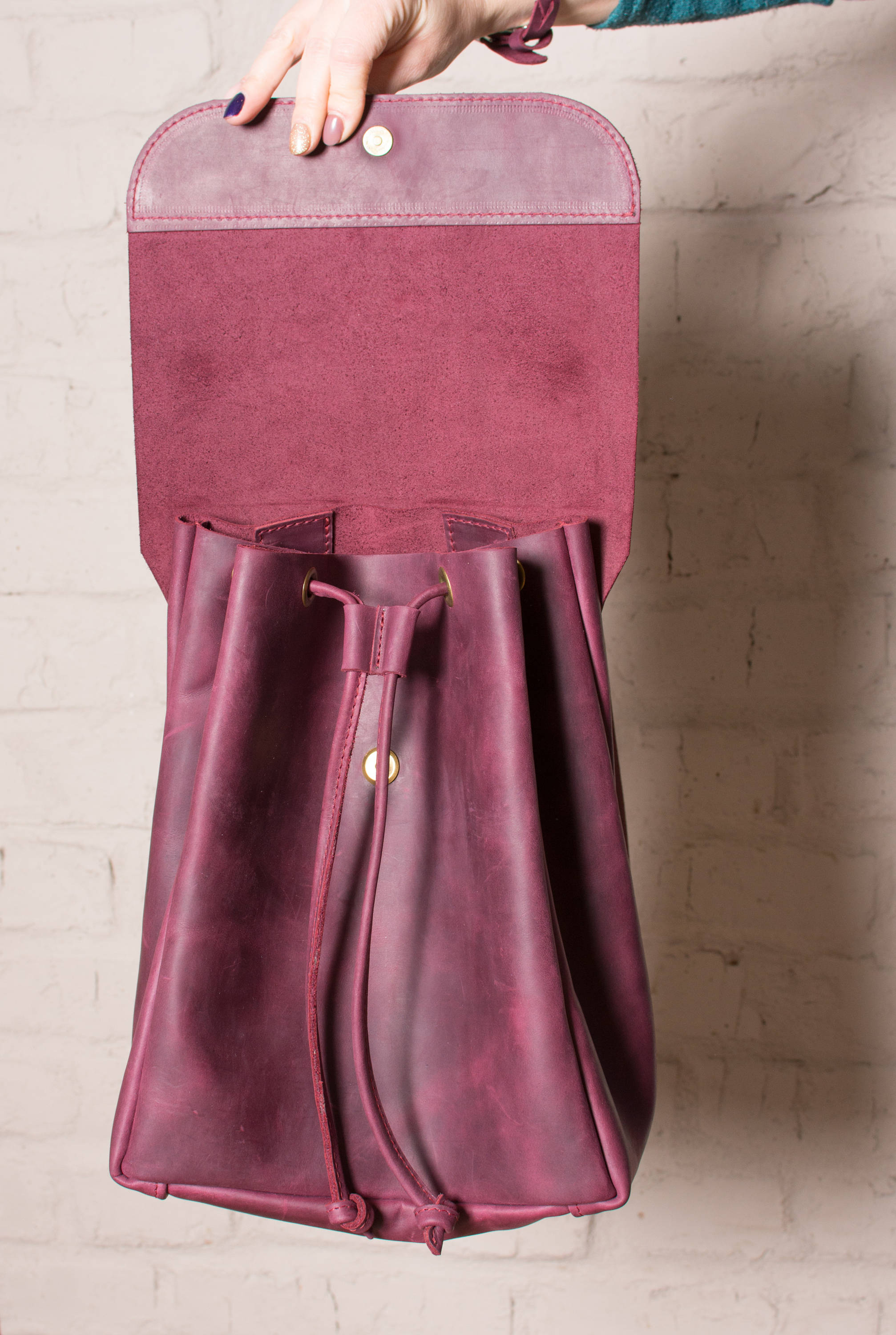 Leather Backpack Leather Backpack Women Purple Backpack | Etsy