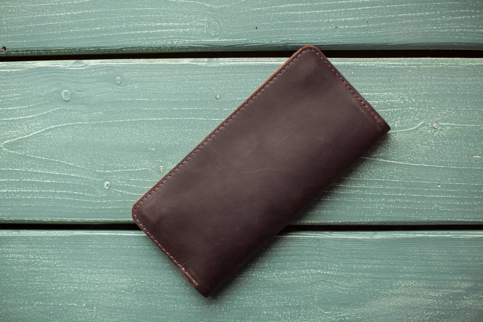 Leather Wallet Long Leather Wallet Brown Wallet Passport - Etsy