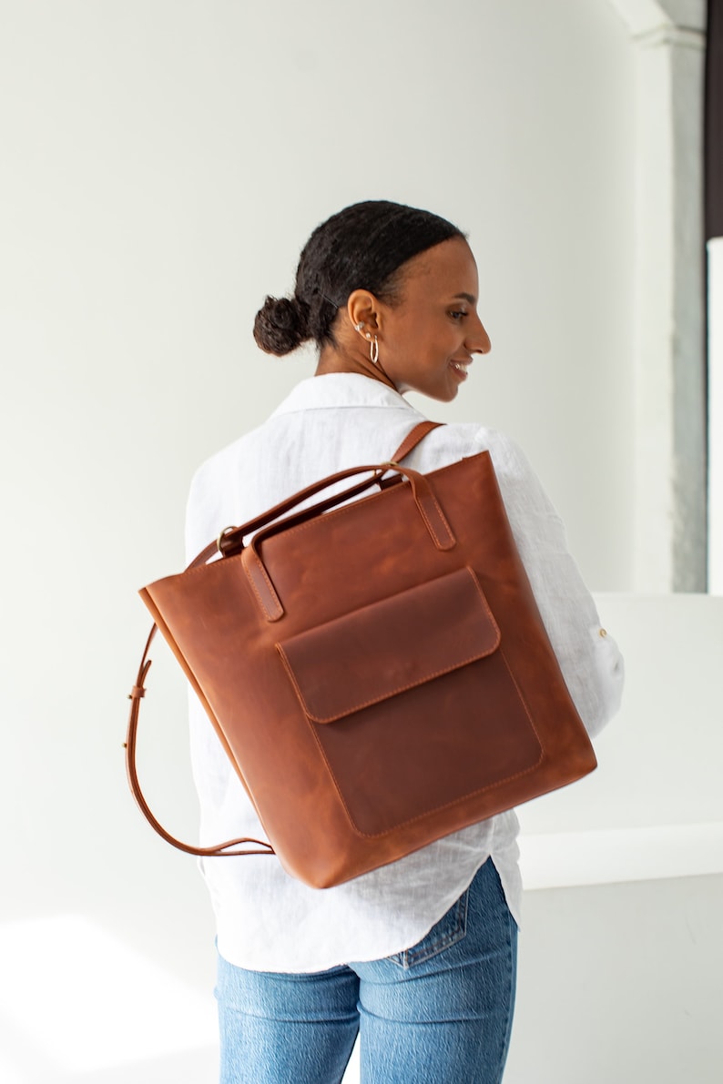 Leather Convertible Backpack Purse Backpack Purse Leather - Etsy