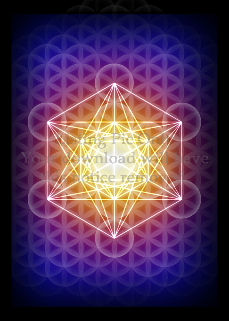 Home Decor Metatron's Cube/flower of Life Digital Art - Etsy