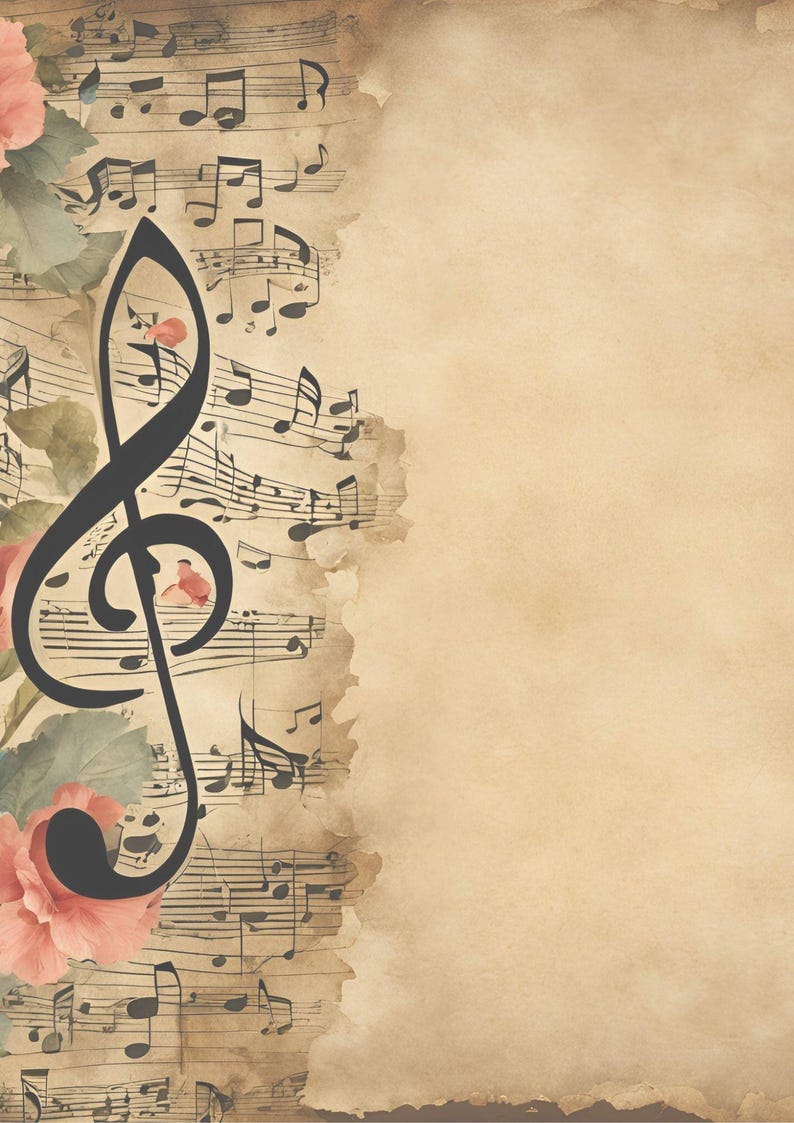 Music Background, Scrapbook Paper - Etsy