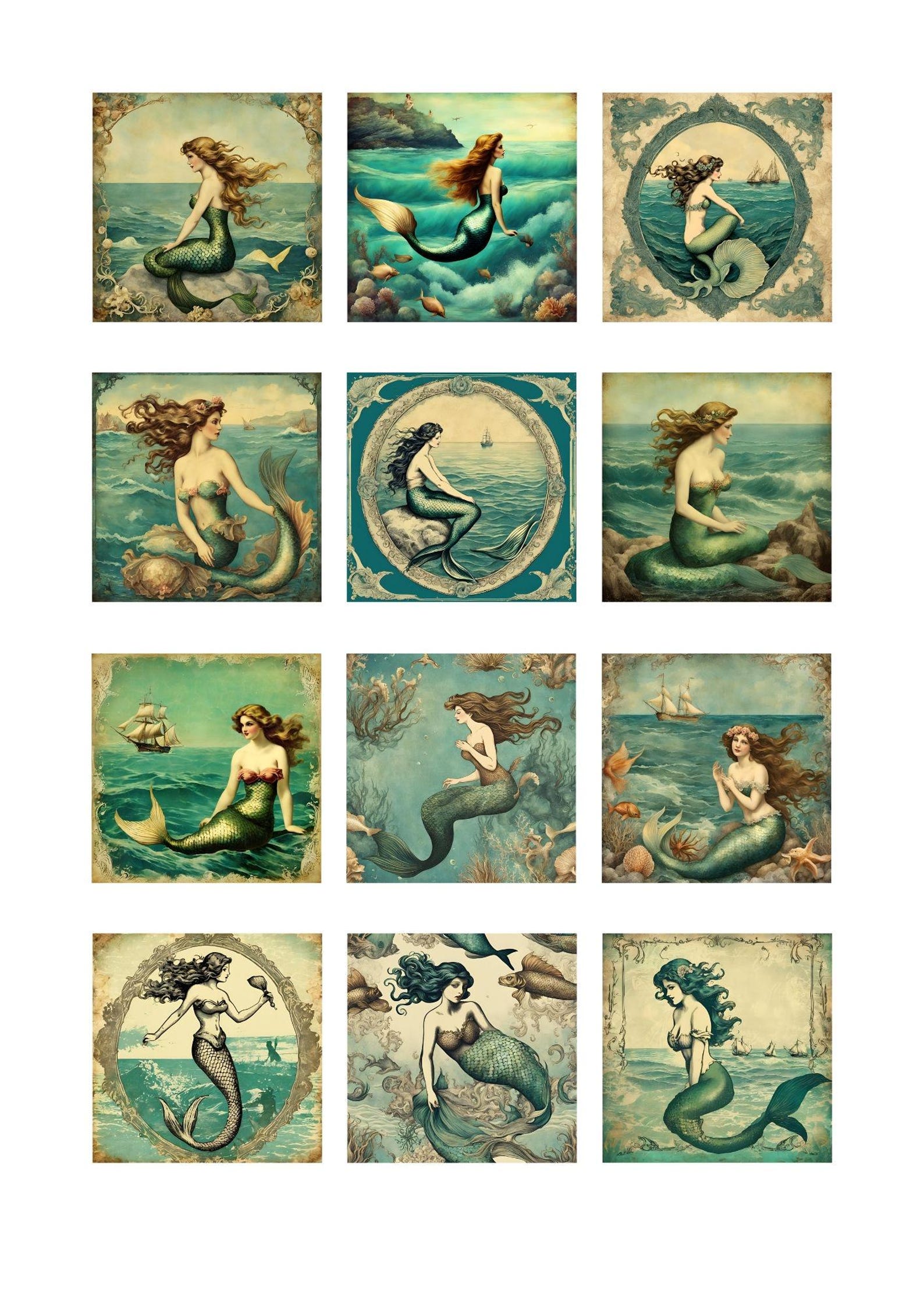 Mermaid Embellishments for Paper Craft - Etsy