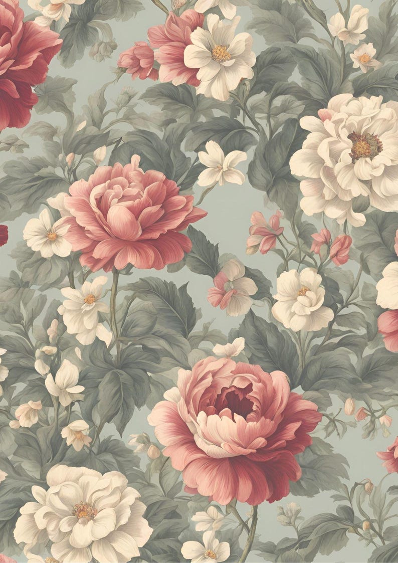 Vintage Floral Paper - Etsy