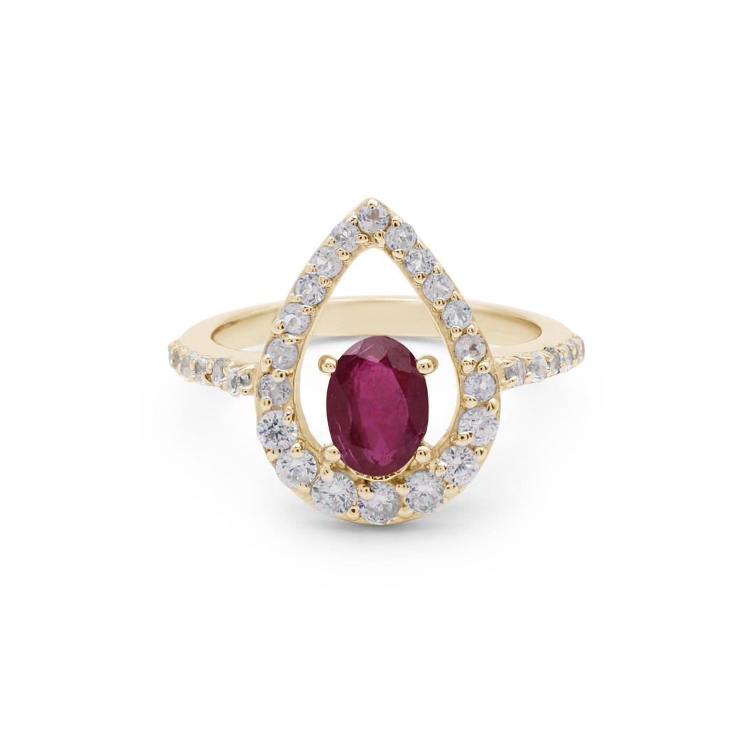 Women 925 Sterling Silver Ruby Gemstone Ring, Topaz Jewelry ...