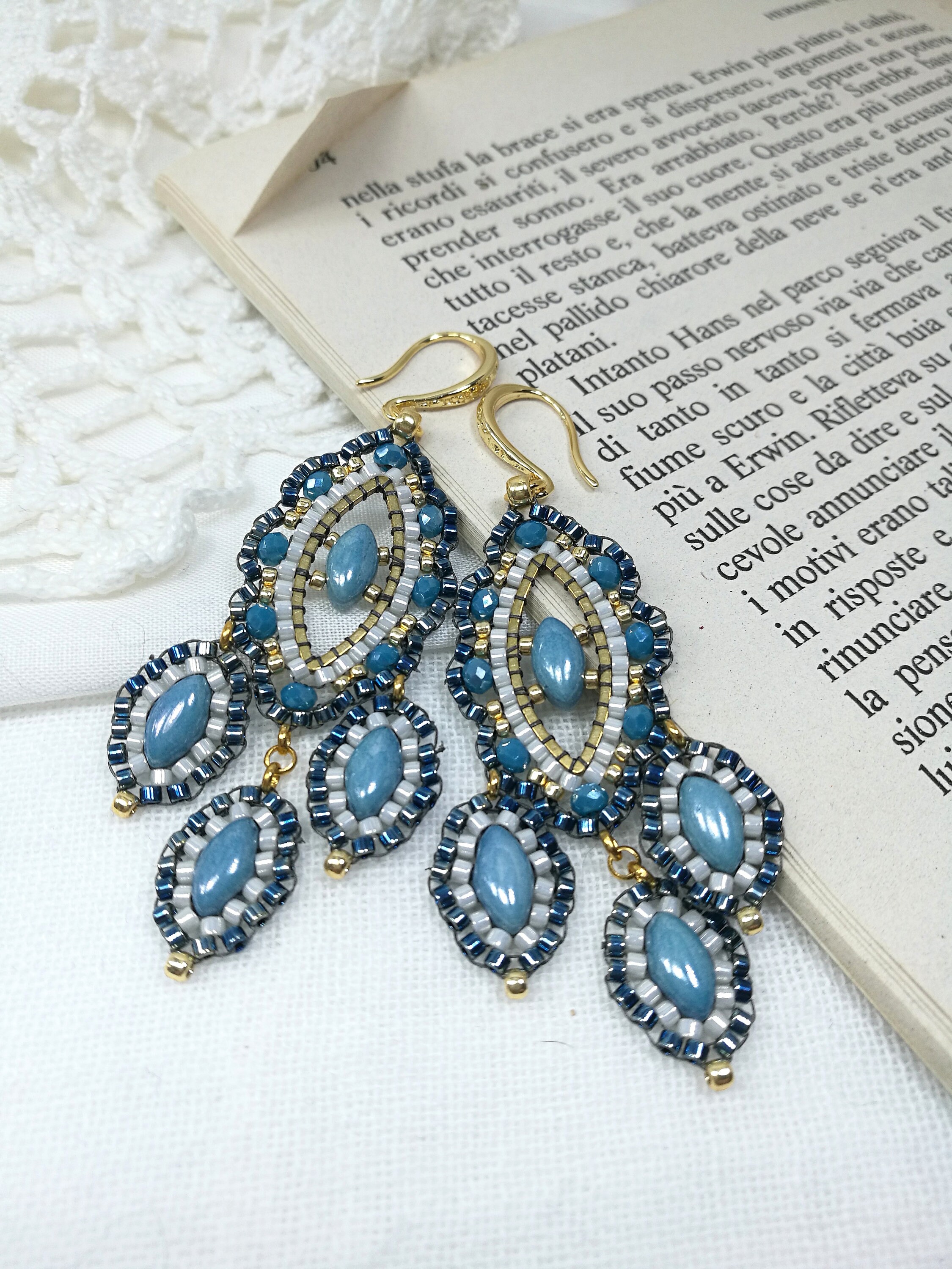 Pendientes colgantes azules especiales, pendientes para el día a día ...