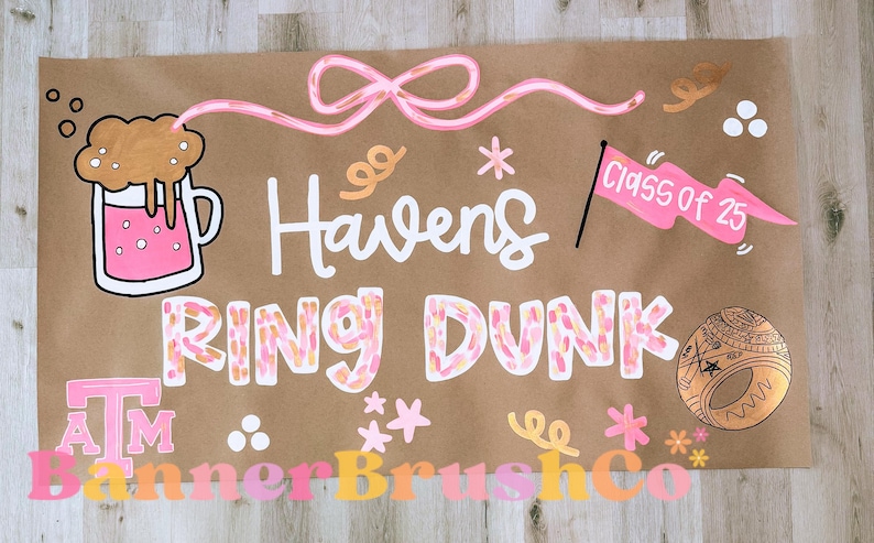 Ring Dunk Custom Painted Banner – Personalized Party Decoration ...