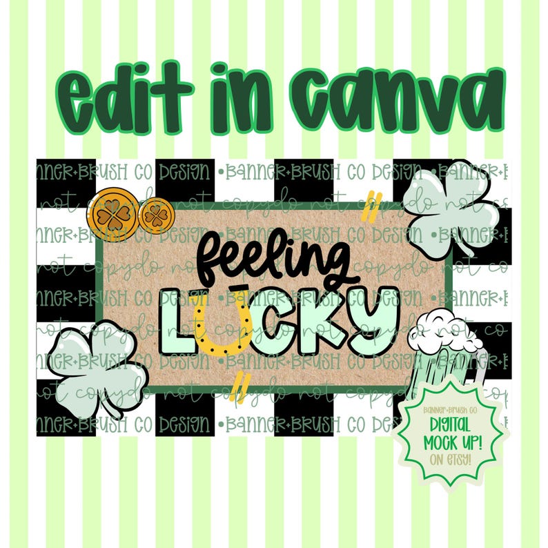 St.patrick Day Feeling Lucky Banner Template | Editable Canva Banner ...