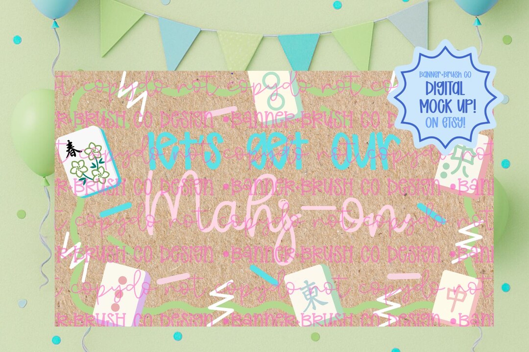 Mahj-on Birthday Banner Template | Editable Canva Banner | 35x60 DIY ...