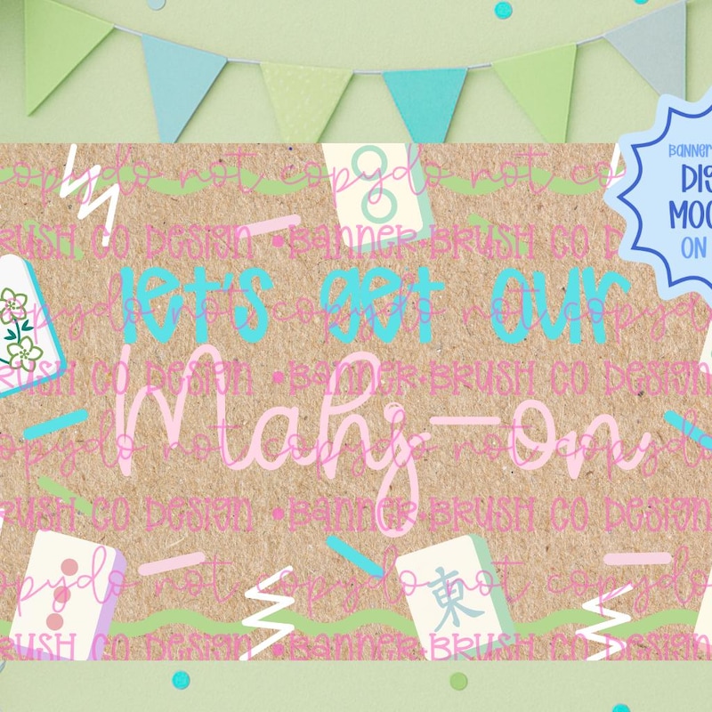 Mahjong Banner Template - Etsy