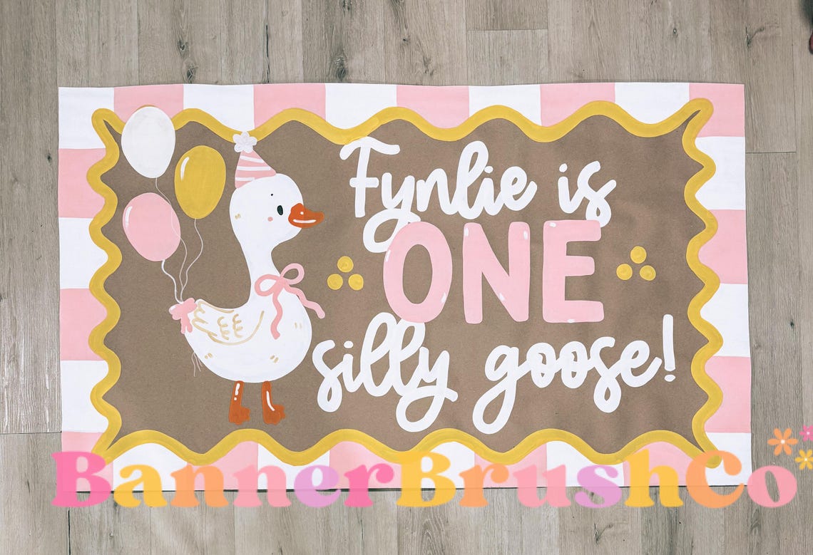 One Silly Goose Birthday Banner Template | Editable Canva Banner ...