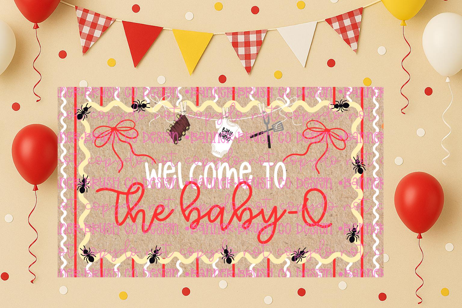 Baby-q Baby Shower Banner Template | Editable Canva Banner | 35x60 DIY ...