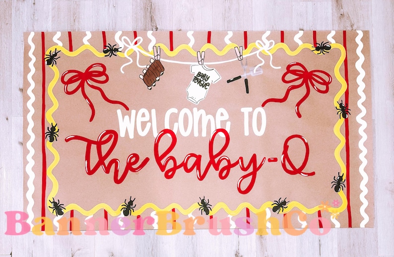 Baby-q Baby Shower Banner Template | Editable Canva Banner | 35x60 DIY ...