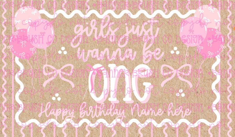 Girls Just Wanna Be One Birthday Banner Template | Editable Canva ...