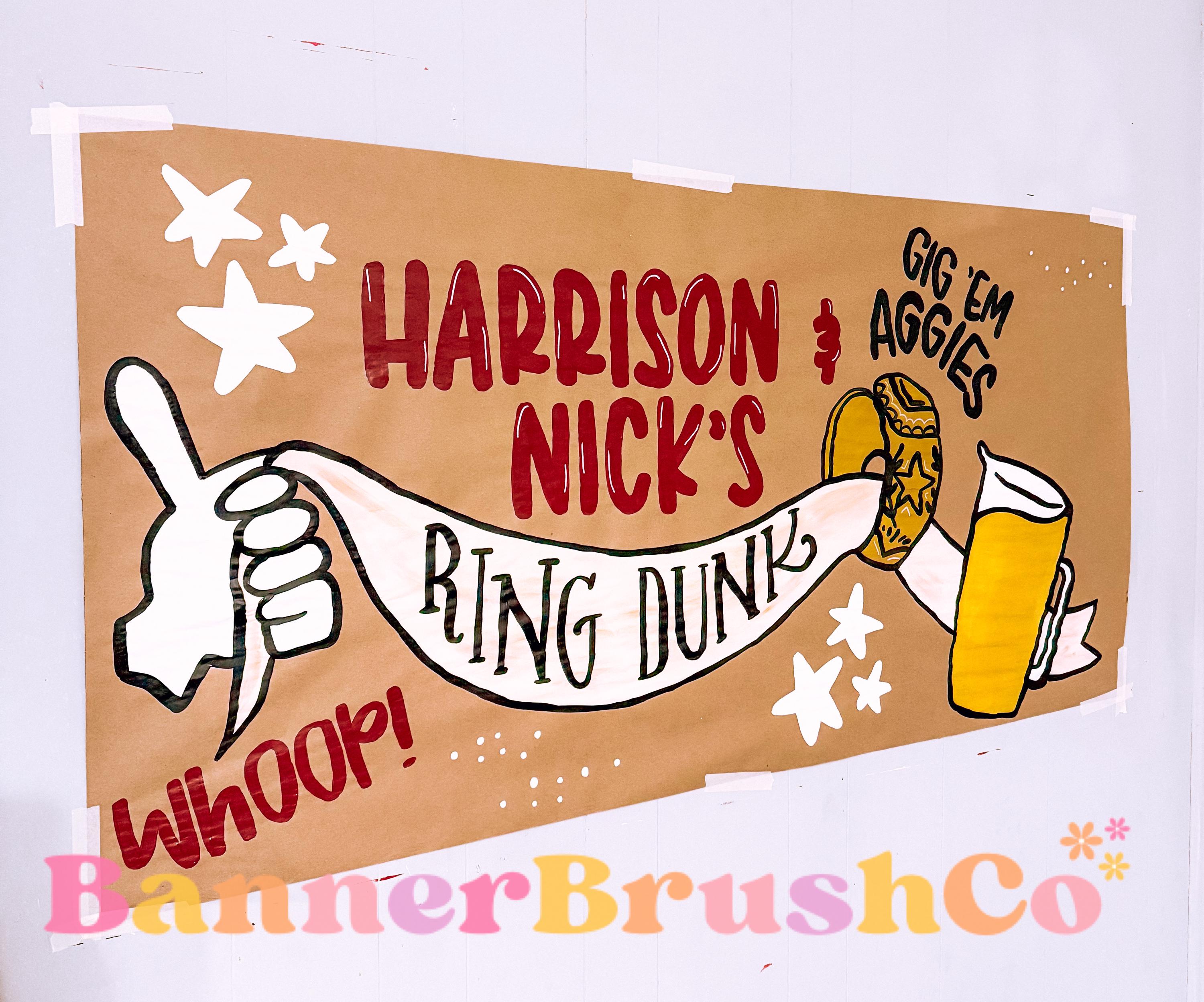 Ring Dunk Custom Painted Banner – Personalized Party Decoration ...