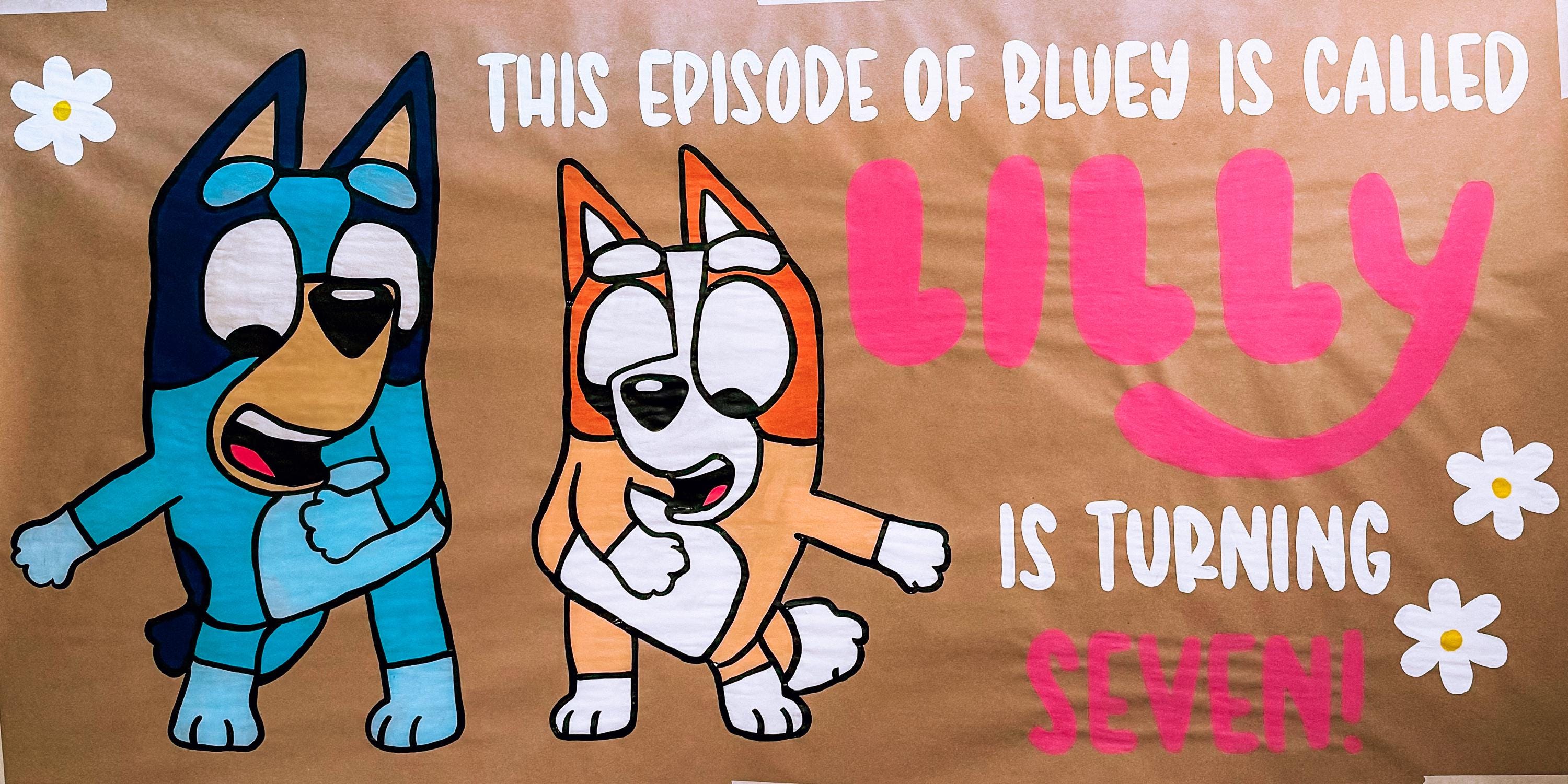 Custom Hand Painted Bluey Banner - Etsy