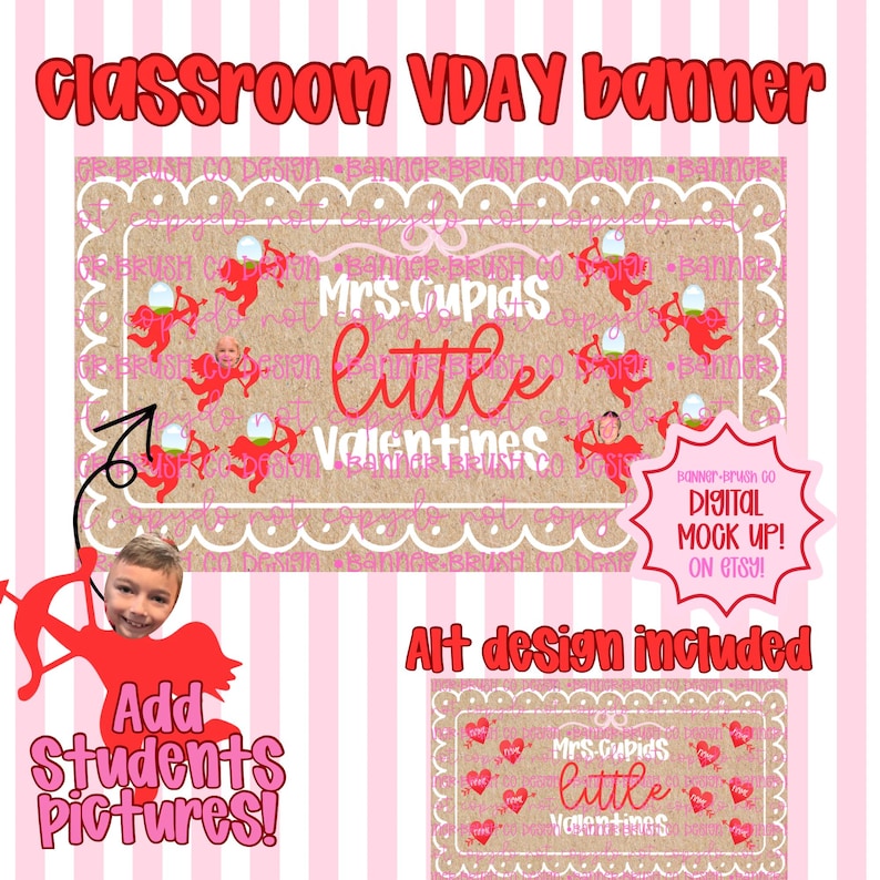 Classroom Valentines Party Banner Template | Editable Canva Banner ...