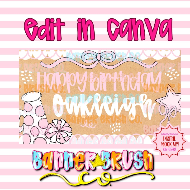 Cheer Birthday Banner - Etsy
