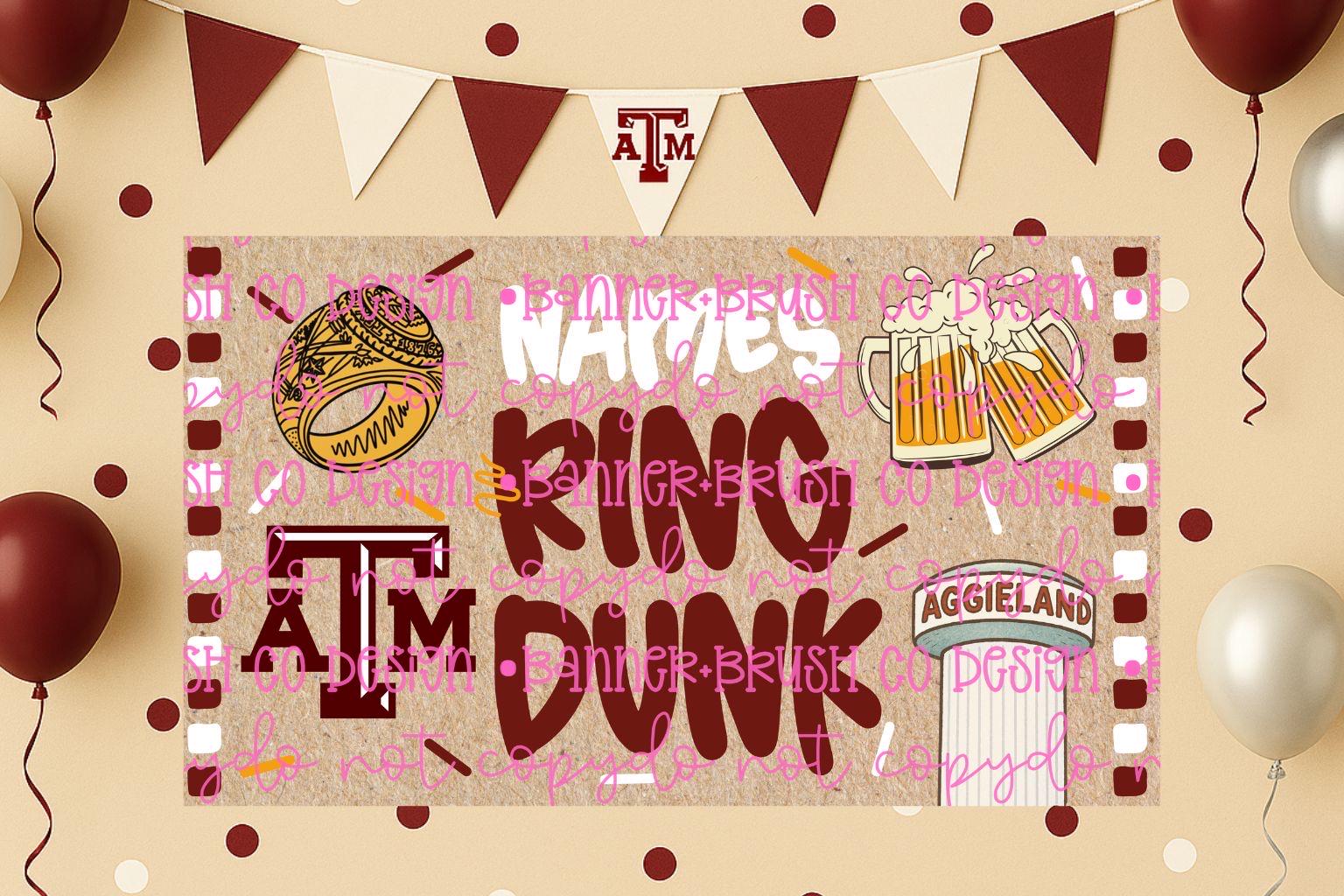 Aggie Ring Dunk Banner Template | Editable Canva Banner | 35x60 DIY ...