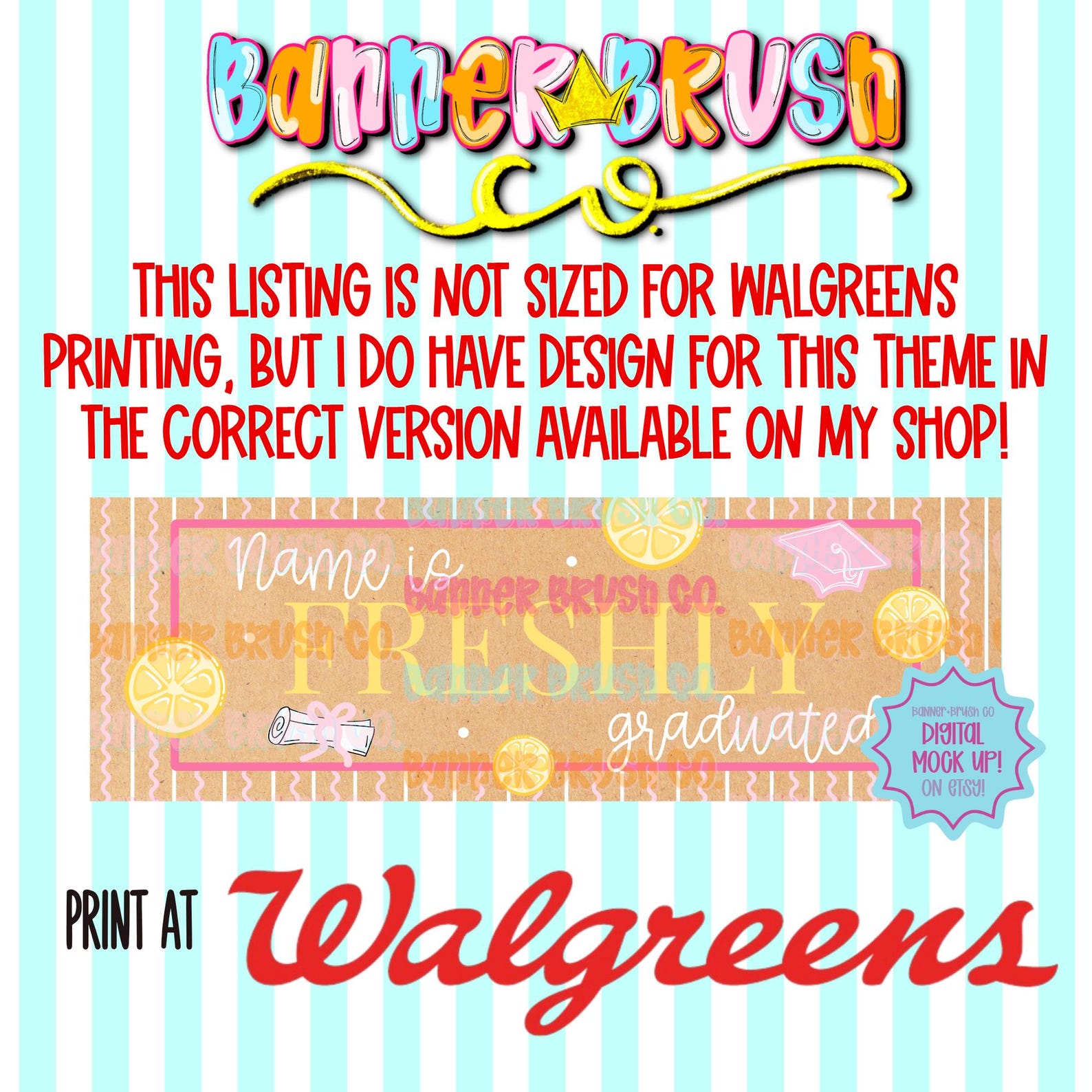 Freshly Graduated Banner Template | Editable Canva Banner | 35x60 DIY ...