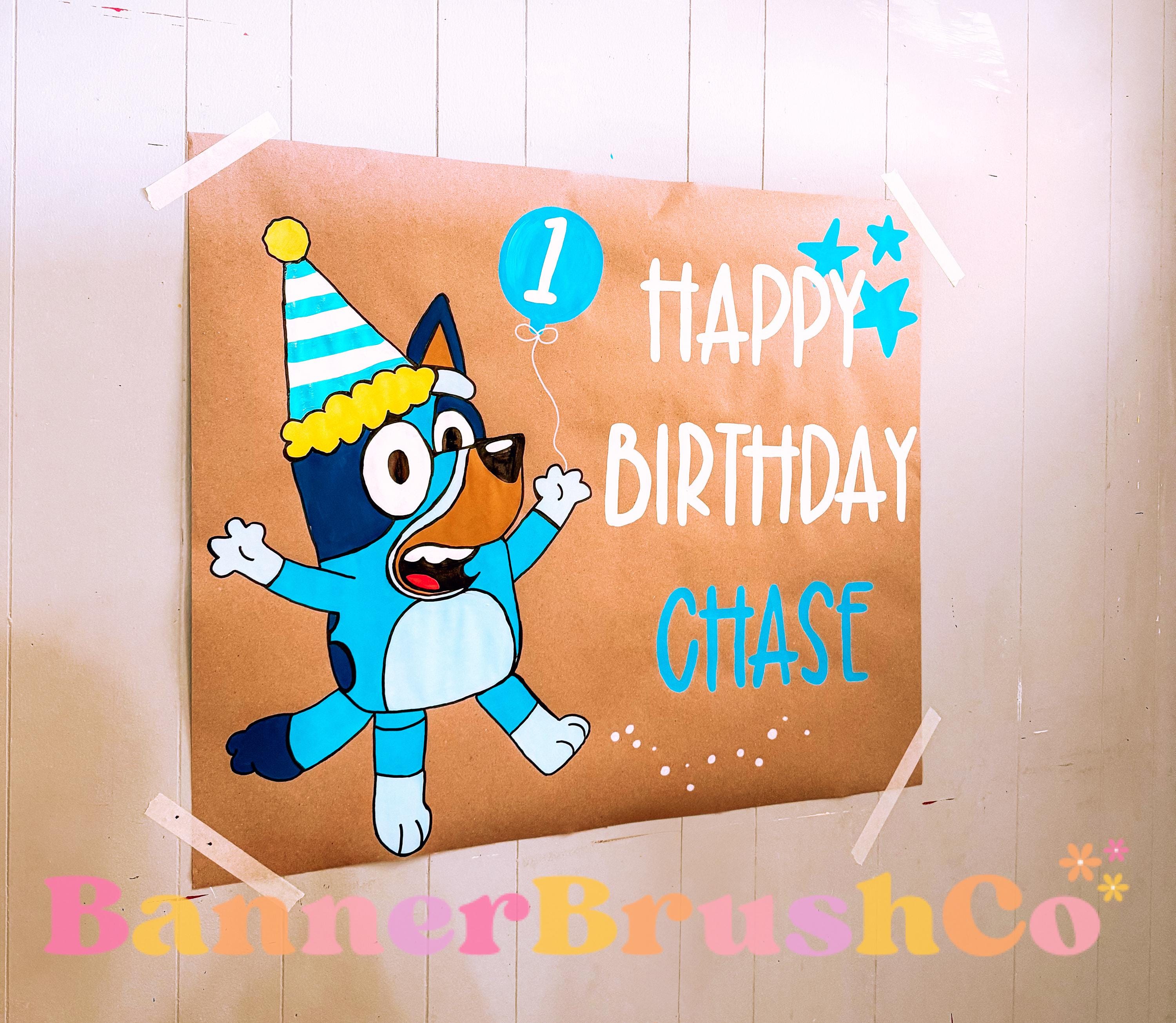 Custom Hand Painted Bluey Banner - Etsy