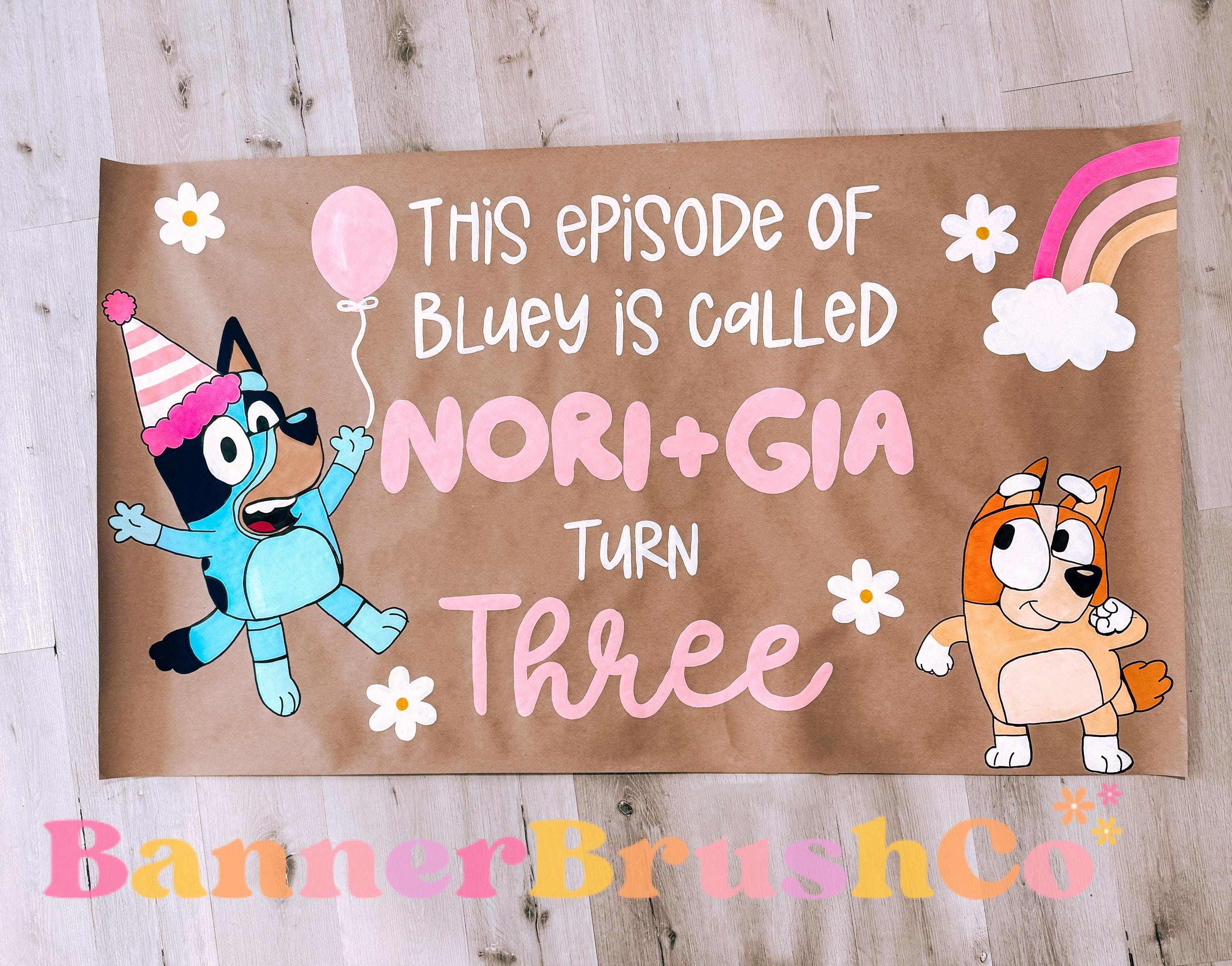 Custom Hand Painted Bluey Banner - Etsy