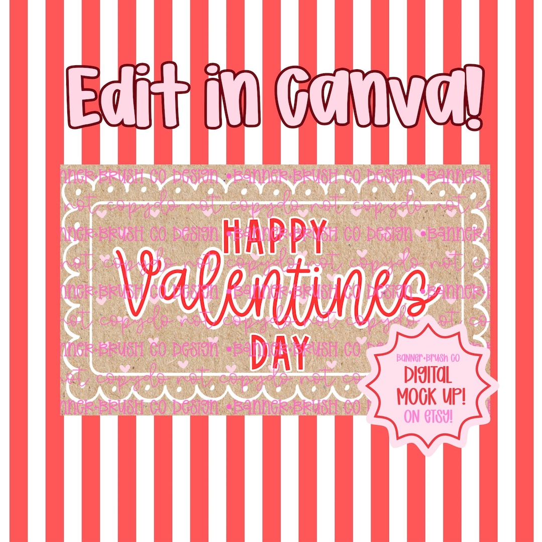 Happy Valentines Day Banner Template | Editable Canva Banner | 35x60 ...