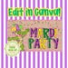 Mardi Gras Banner Template | Editable Canva Banner | 35x60 DIY Painted ...