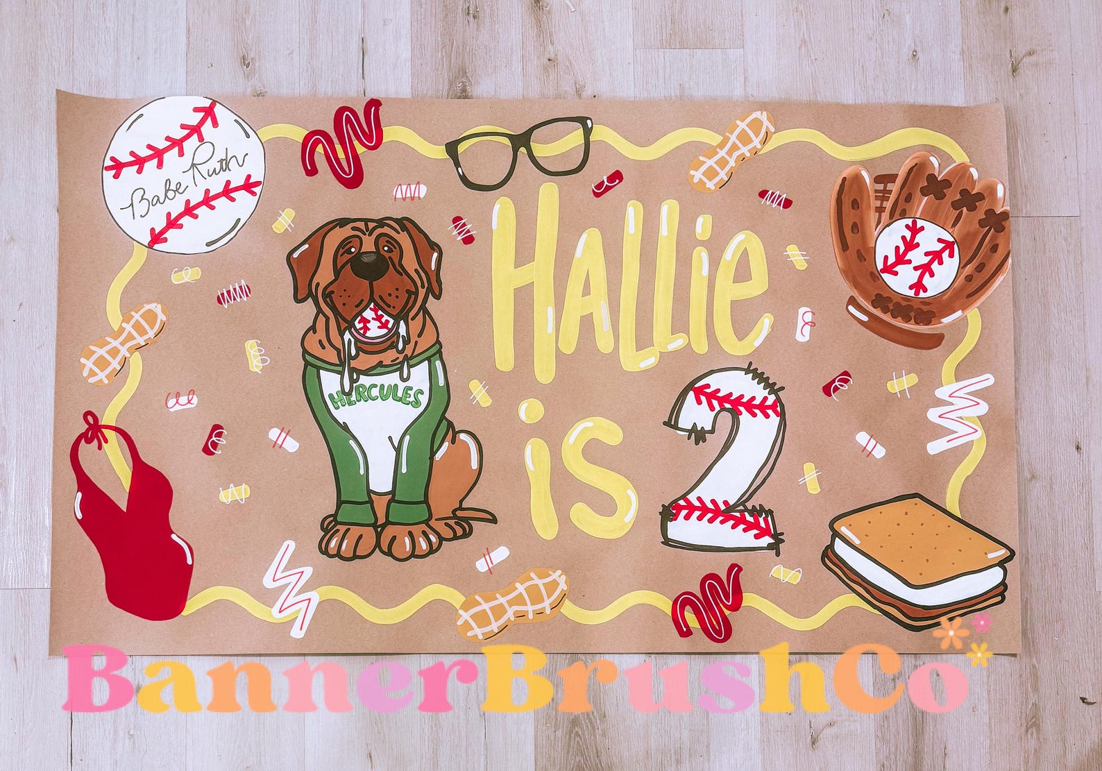 Baseball Birthday Banner Template | Editable Canva Banner | 35x60 DIY ...