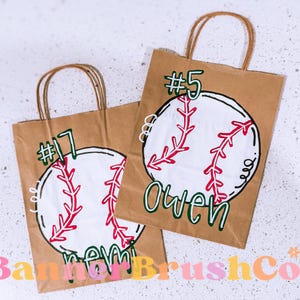 Hand-painted Sports Gift Bags • Brown Paper Bags • Team Goodie Bags ...