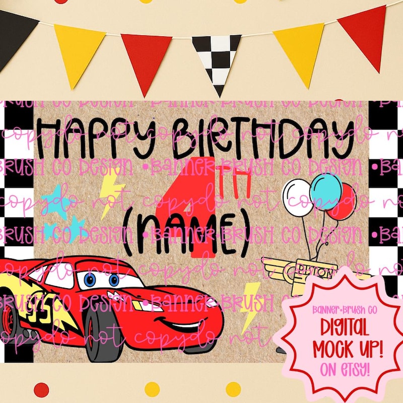 Painted Cars Birthday Banners - Etsy