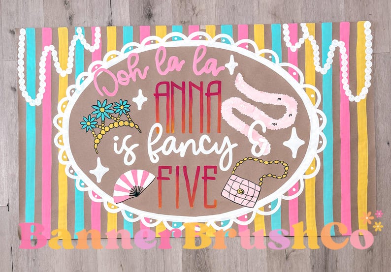 Ooh La La Birthday Banner Template | Editable Canva Banner | 35x60 DIY ...
