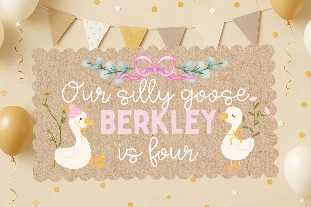 Silly Goose Birthday Banner Template | Editable Canva Banner | 35x60 ...
