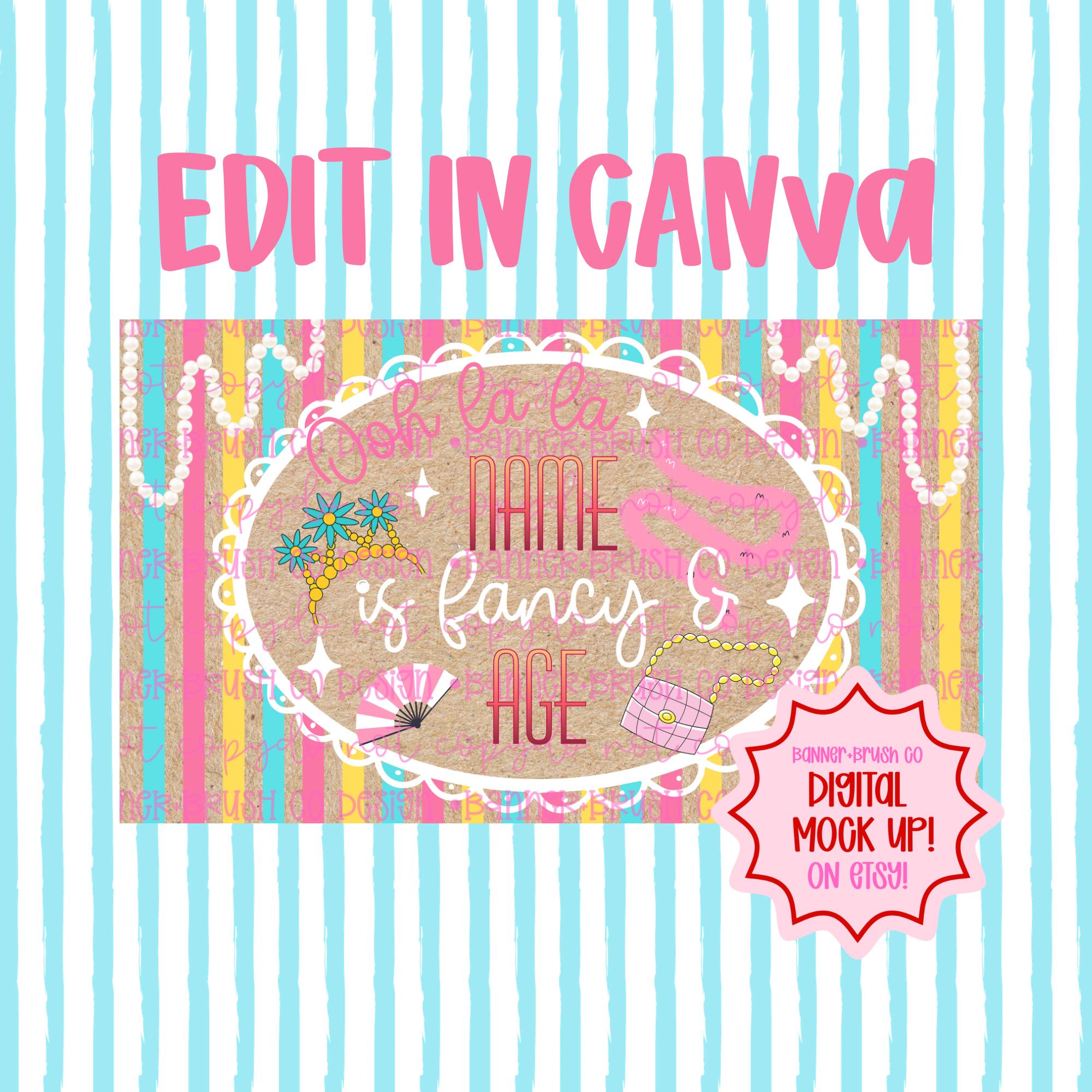 Ooh La La Birthday Banner Template | Editable Canva Banner | 35x60 DIY ...