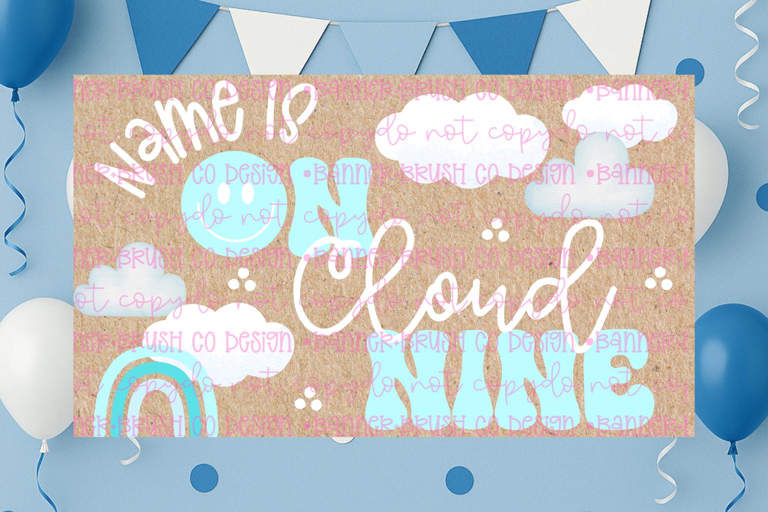 On Cloud Nine Birthday Banner Template | Editable Canva Banner | 35x60 ...