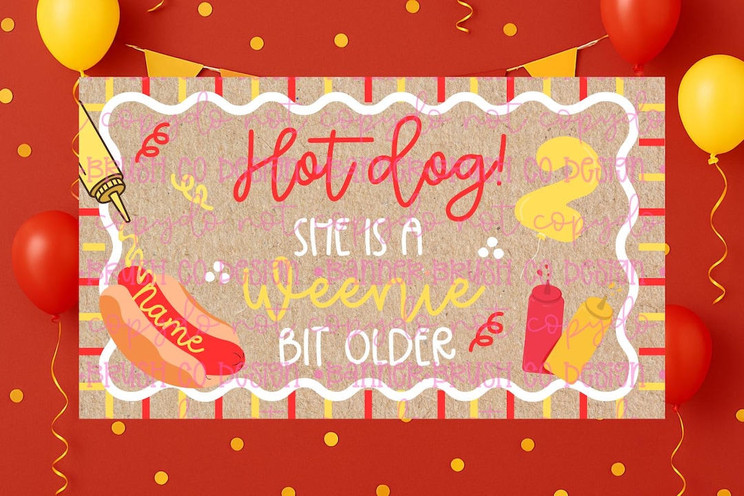 Weenie Bit Older Birthday Banner Template | Editable Canva Banner ...