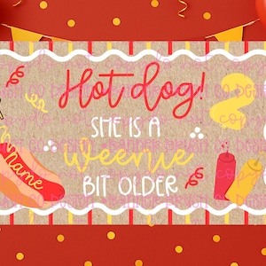 Weenie Bit Older Birthday Banner Template | Editable Canva Banner ...