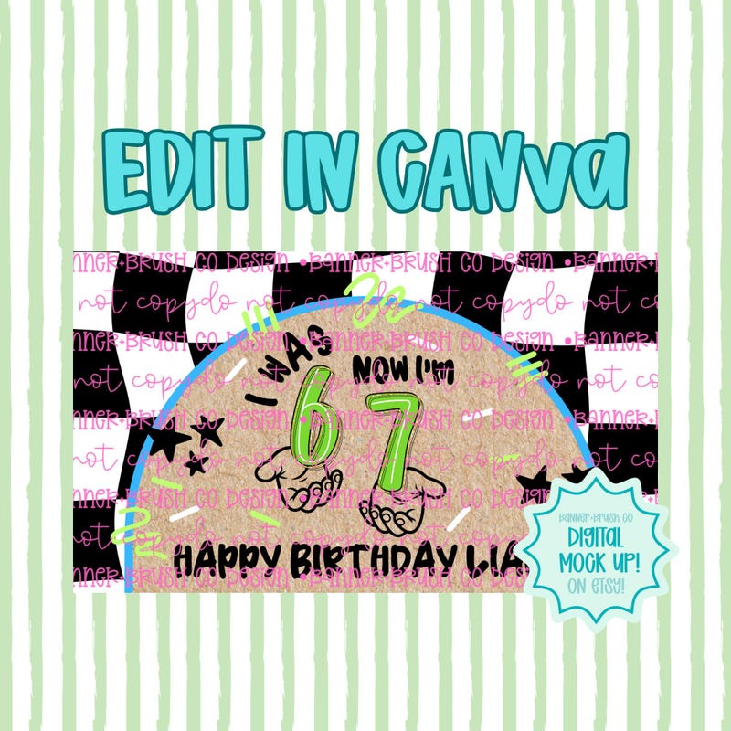 6/7 Banner Template - Etsy