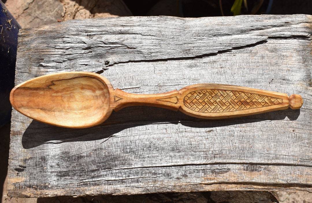Hand Carved Spalted Sycamore Spoon - Etsy