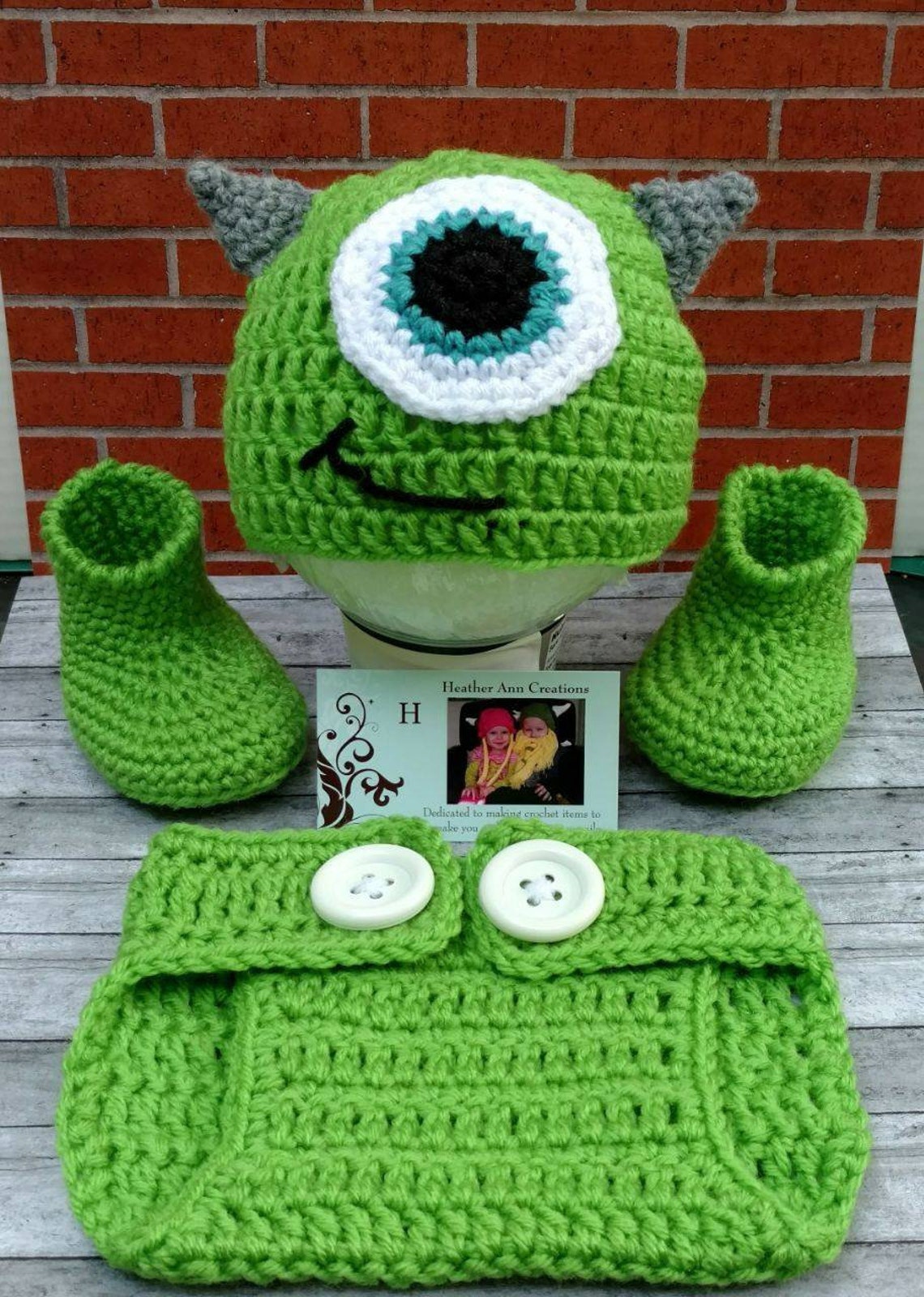 Mike Wazowski Baby Crochet Photo Prop Outfit Monsters Inc - Etsy