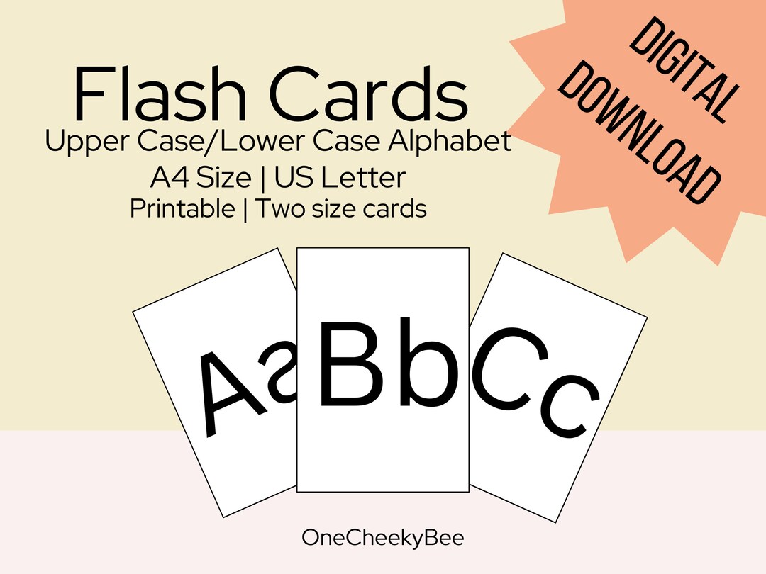 Alphabet Flash Cards, Preschool Counting, A4 & US Letter , Cards A-Z ...