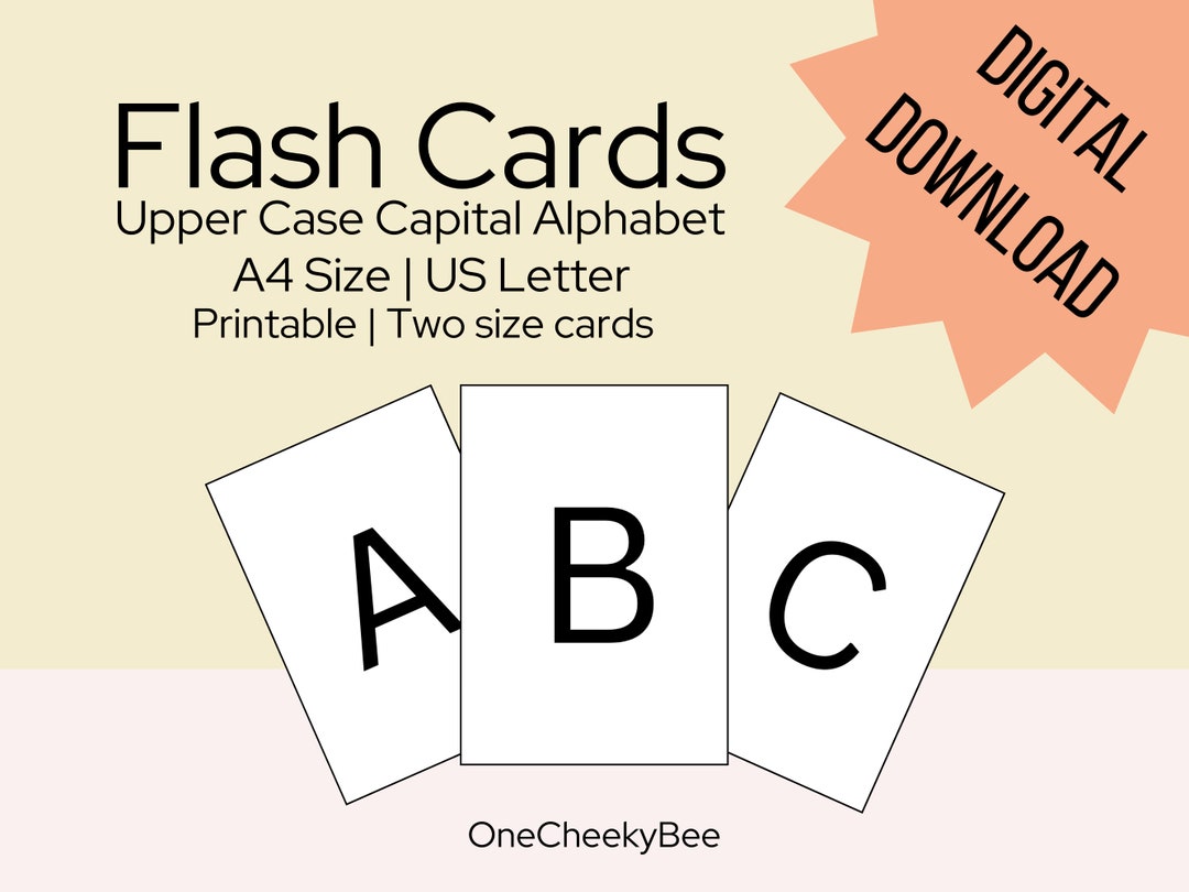 Alphabet Flash Cards, Preschool Counting, A4 & US Letter , Cards A-Z ...