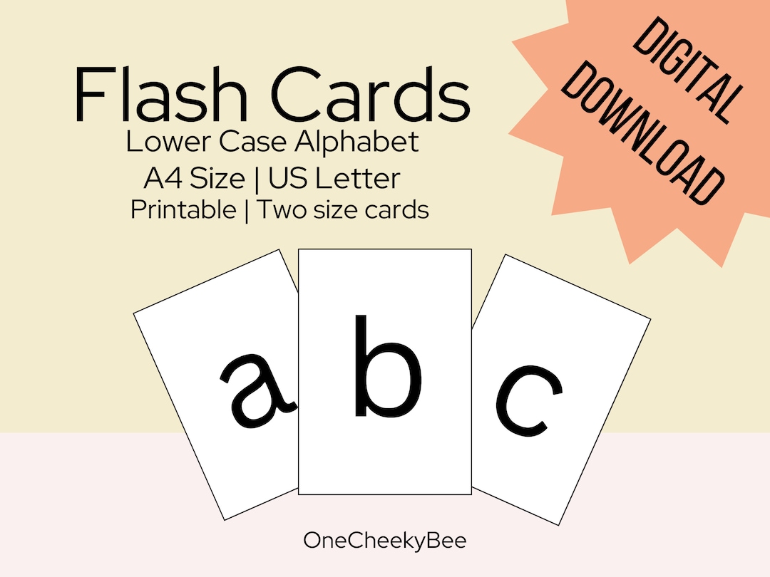 Alphabet Flash Cards, Preschool Counting, A4 & US Letter ,cards A-Z ...