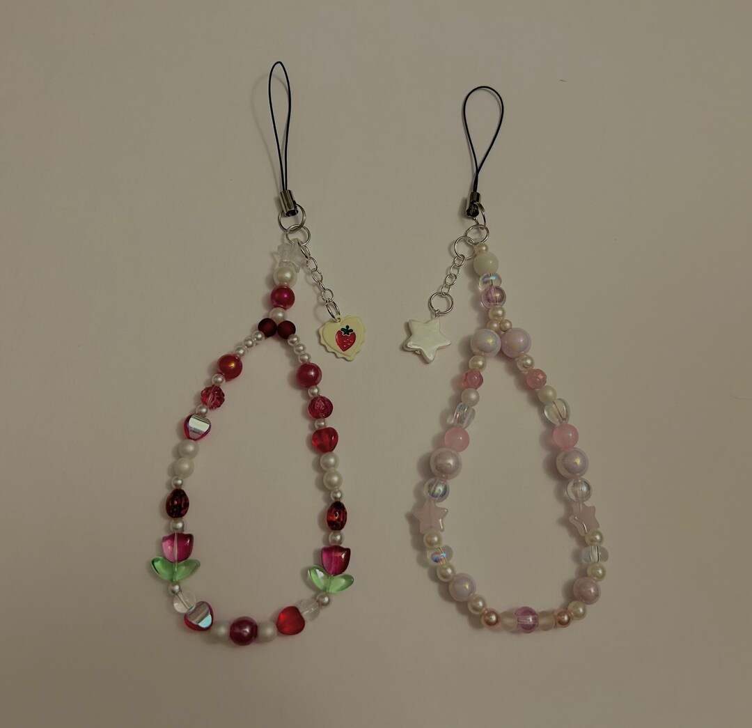 Red and Pink Phone Straps - Etsy