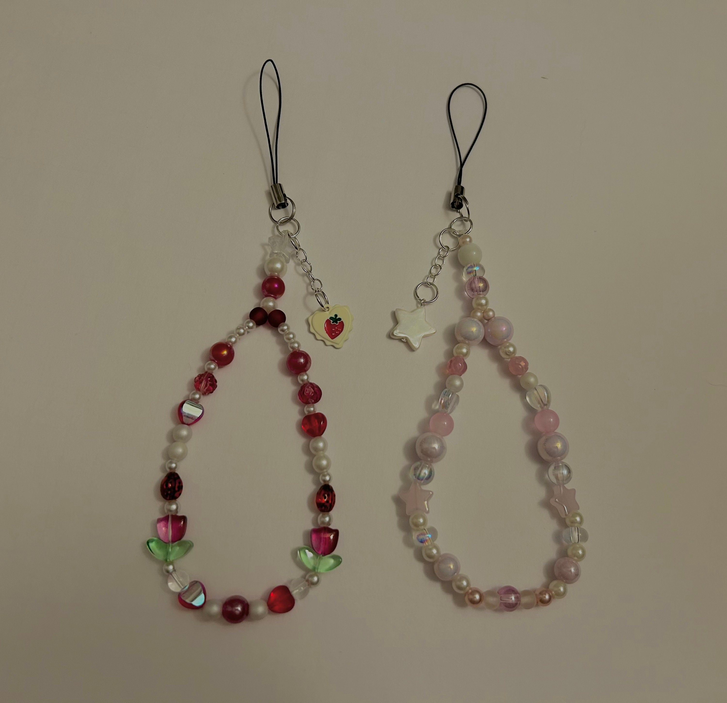 Red and Pink Phone Straps - Etsy