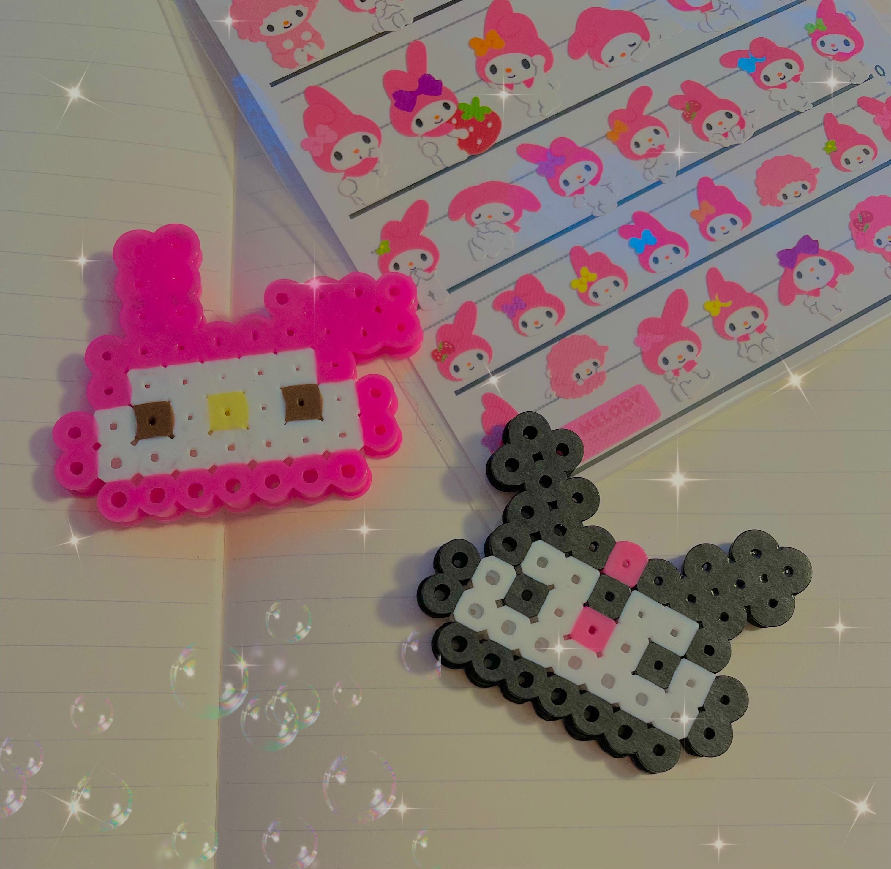 My Melody and Kuromi Perler Beads - Etsy Hong Kong