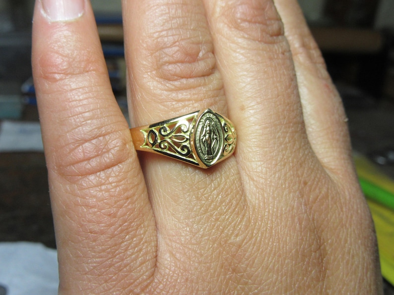 Miracoulous Virgin Mary Ring , Mother Mary Ring, Miracle Silver ...