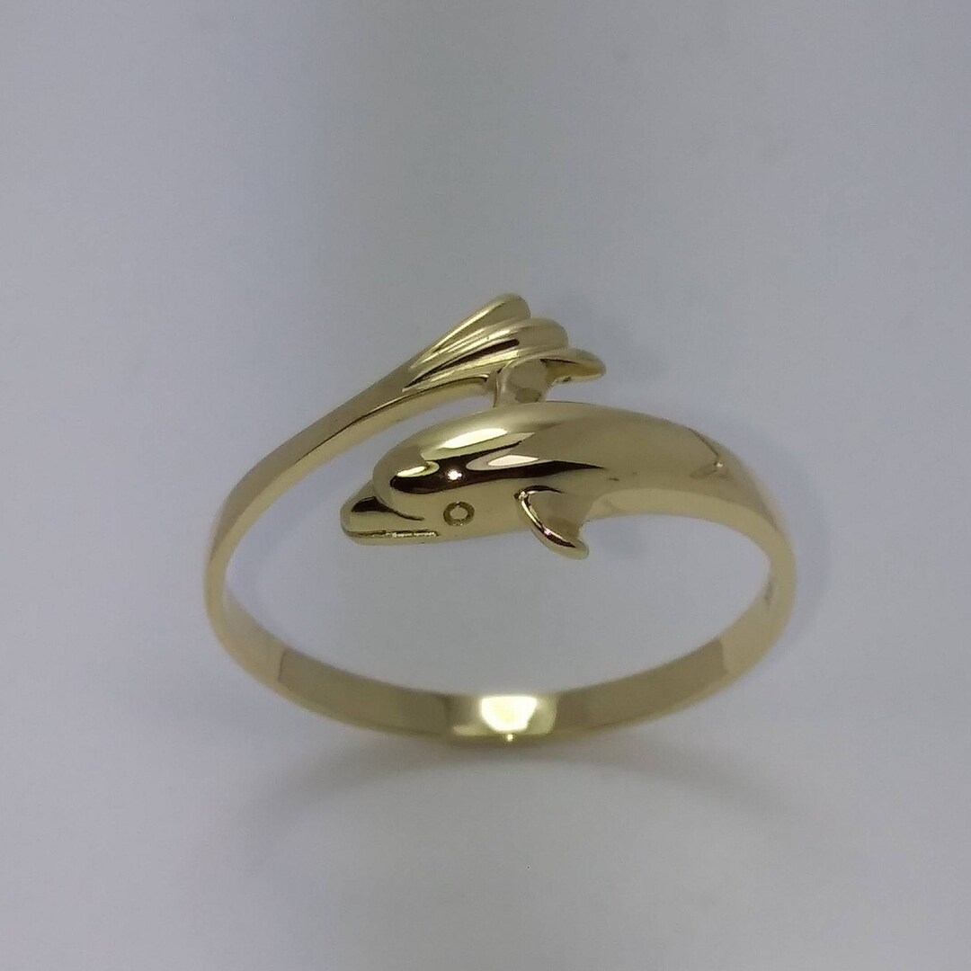Dolphin Ring, Dolphin Rose Gold Ring for Ladies, 18K Dolphin Yellow ...